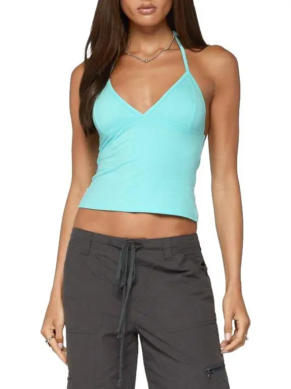 EDIKTED Noriah Halter Top - Turquoise