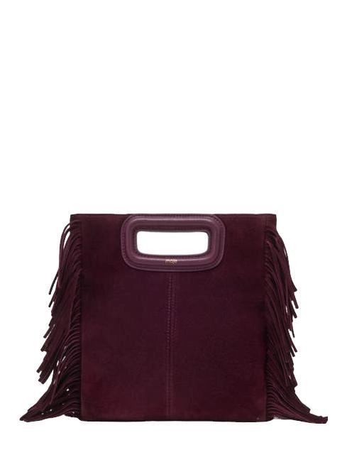 Maje Suede M Bag - Eggplant
