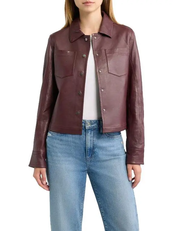 Mauritius Lefei Leather Jacket - Wine/black