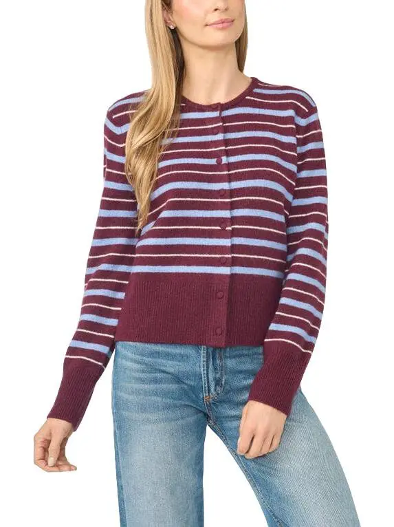 CECE DUPRAZ Striped Cardigan - Fig