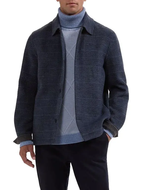 Bugatchi Wool Blend Blouson Jacket - Navy