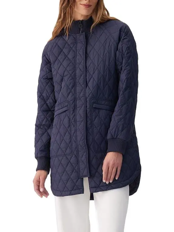 LOLE Sophie Quilted Longline Bomber Jacket - Outerspace