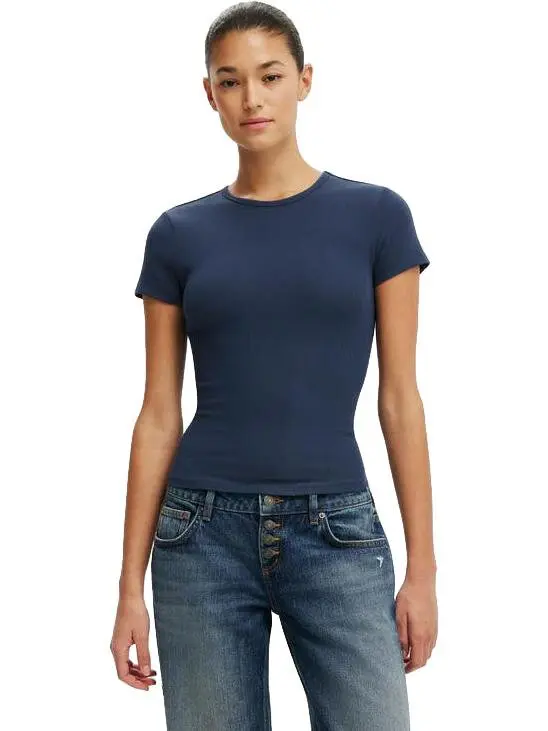 COTTON ON Blake Crew Short Sleeve - Shadow Navy