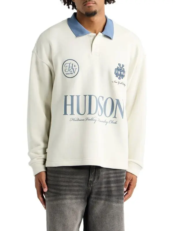 PACSUN Hudson Cotton Rugby Shirt - Cream