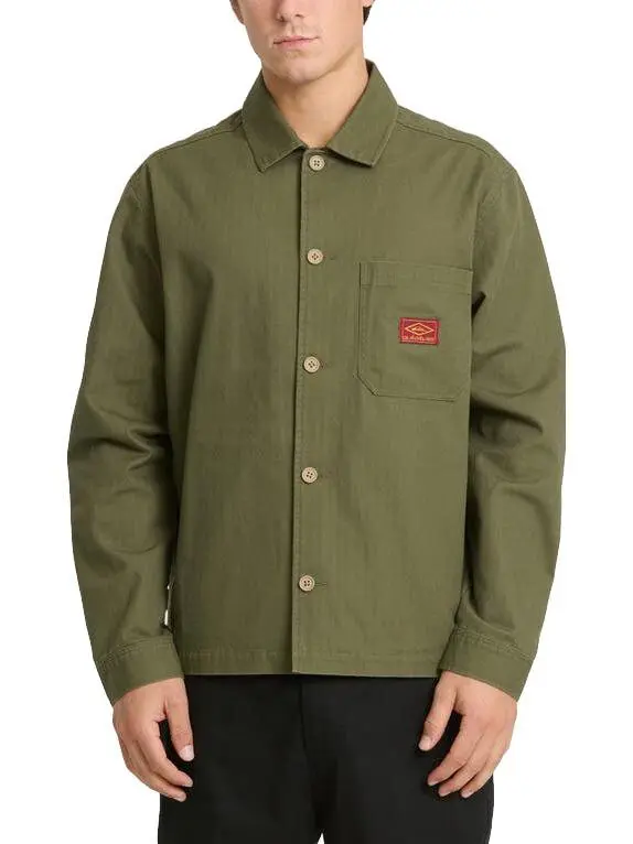 Quiksilver Cotton Herringbone Overshirt - Grape Leaf