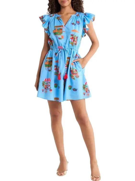SUGARLIPS Sutton Drawstring Mindress - Blue-multi
