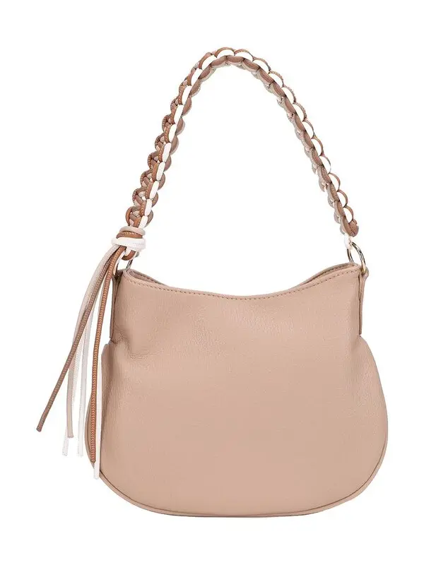 MALI + LILI Luna Braided Faux Leather Shoulder Bag - Sand
