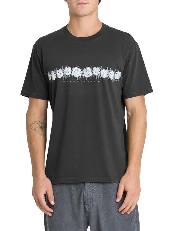 Quiksilver Gorb Band Pigment Dye Cotton T-shirt - Phantom