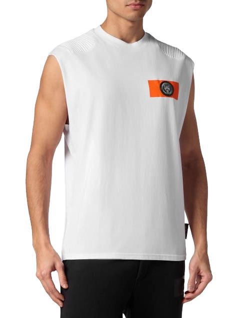 PLEIN SPORT Tank Top - White/orange