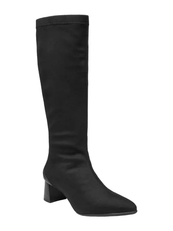 ARA Alyssum Pointed Toe Knee High Boot - Black