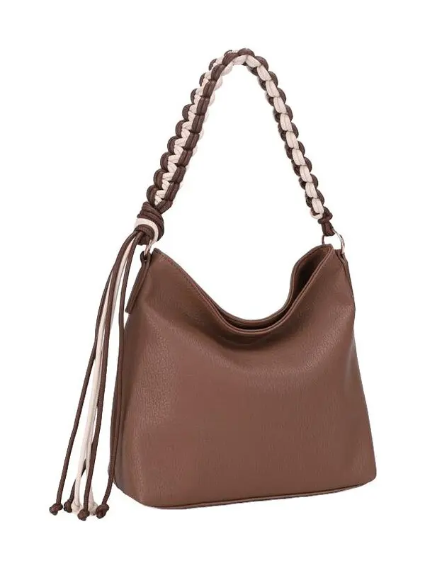 MALI + LILI Isabella Faux Leather Hobo Bag - Mocha