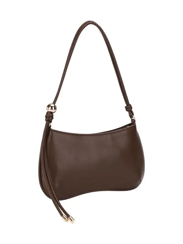 MALI + LILI Elva Faux Leather Shoulder Bag - Chocolate