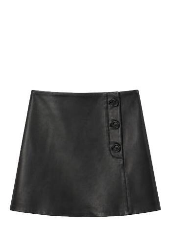 IRO PARIS Hand-waxed Lamb Leather Mini Skirt - Black