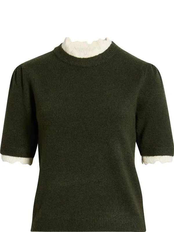 WAYF Everett Short Sleeve Sweater - Hunter