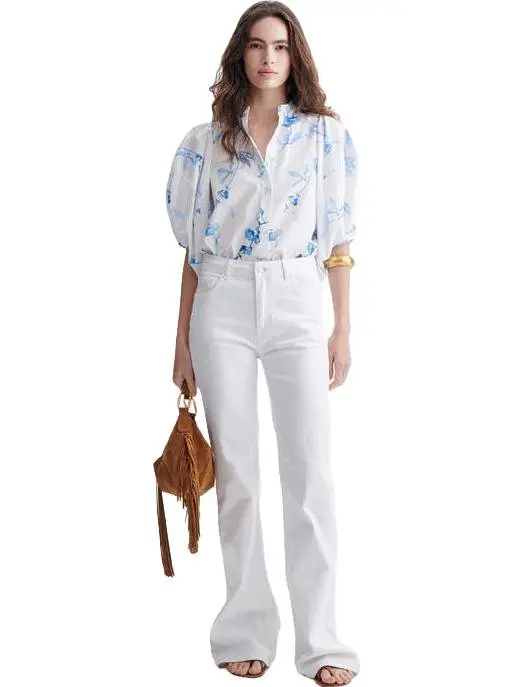 Vanessa Bruno Felicie Puff Sleeve Floral Blouse - Ecru