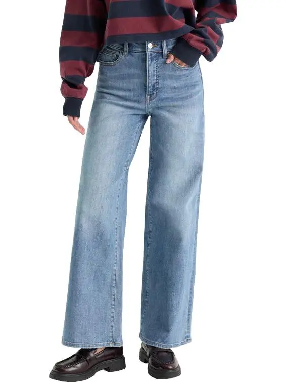 Good American Good Waist High Waist Palazzo Ankle Wide Leg Jeans - Cedarwick