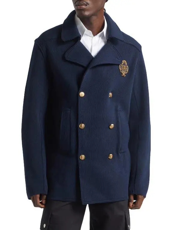 Dolce & Gabbana Double Breasted Wool Sweater Jacket - Blu Scuro