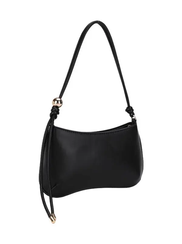 MALI + LILI Elva Faux Leather Shoulder Bag - Black