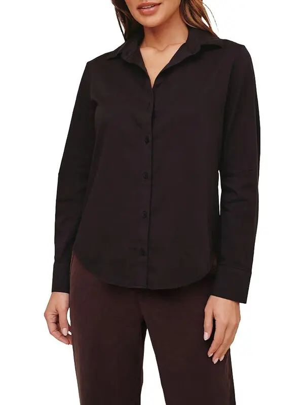 Bella Dahl Tailored Button-front Shirt - Black