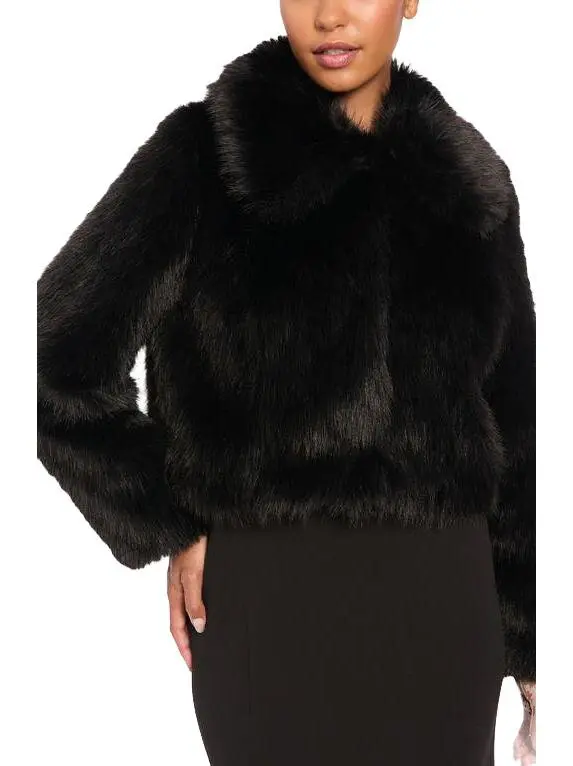 Maggy London Faux Fur Jacket - Black
