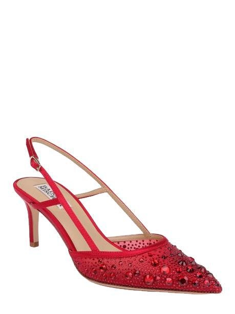 Badgley Mischka Reem Pointed Toe Slingback Pump - Red Satin