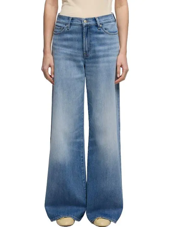 7 For All Mankind Lotta High Waist Wide Leg Jeans - Chill Wave