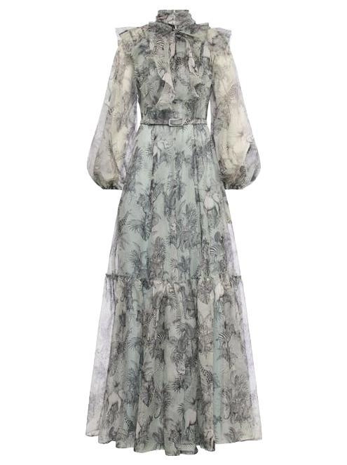 MAISON COMMON Printed Organza Gown - Mint