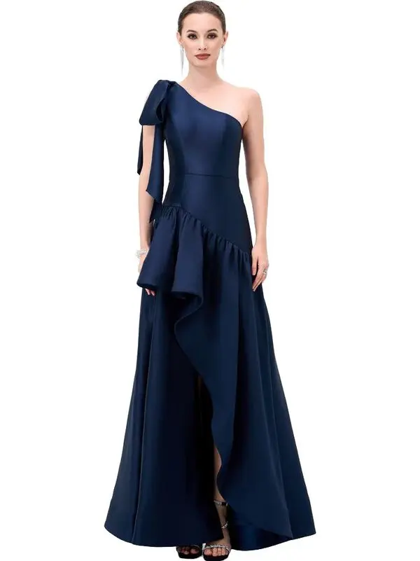 BARIANO Yulitza Asymmetric Gown - Navy