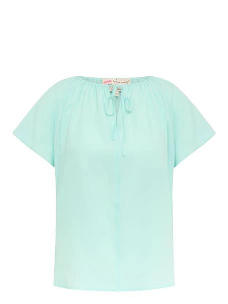 MAISON COMMON Silk Blend Cap Sleeve Blouse With Filigree Ribbon - Mint