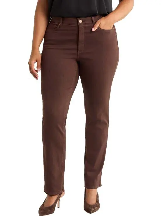 NYDJ Marilyn Straight Leg Jeans - Bitter Chocolate