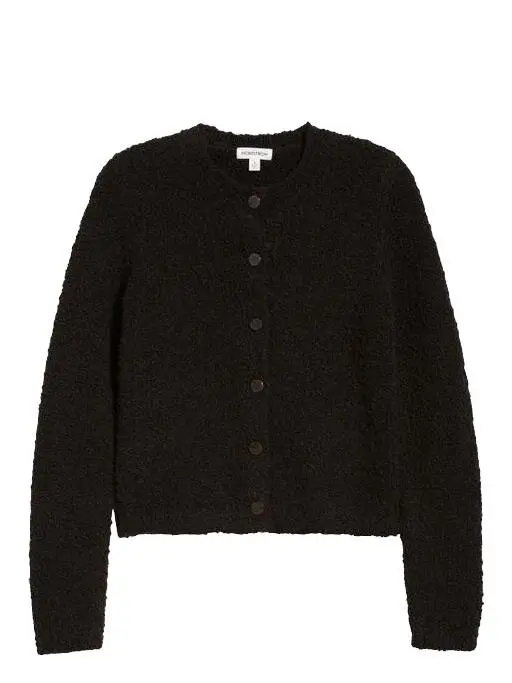 Nordstrom Textured Crewneck Cardigan - Brown Mole