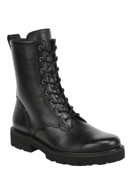 Franco Sarto Safira Leather Combat Boot - Black Leather