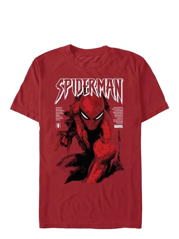 MARVEL: SPIDER-MAN Classic Painting Short Sleeve Short Sleeve Graphic T-shirt - Cardinal
