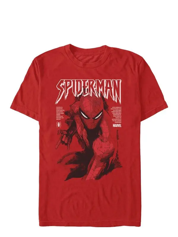 MARVEL: SPIDER-MAN Classic Painting Short Sleeve Short Sleeve Graphic T-shirt - Red