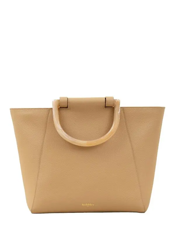BOBBIES Navigli Tote Bag With Acetate Handles - Cappuccino