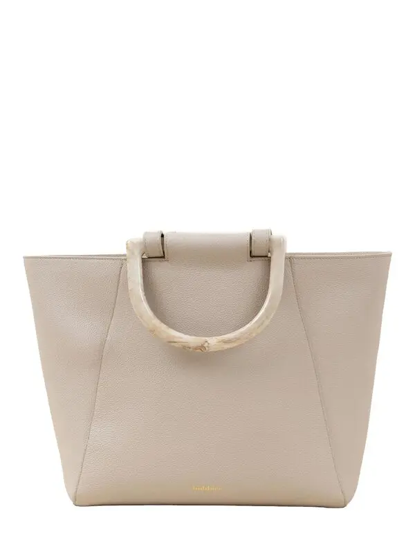 BOBBIES Navigli Tote Bag With Acetate Handles - Greige