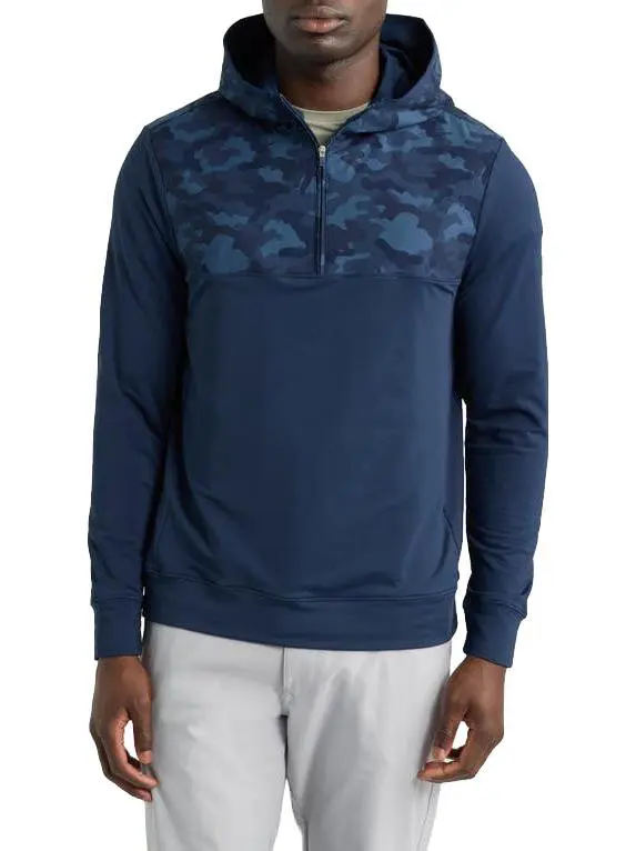 G/fore Camouflage Paneled Quarter Zip Performance Hoodie - Twilight C