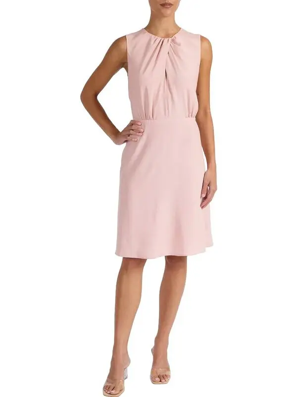 Santorelli Sleeveless A-line Dress In Silk Crepe De Chine - Candy Pink