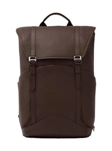 WOOL & OAK Wings Lightweight Minimalist Leather Travel Backpack - Chocolate
