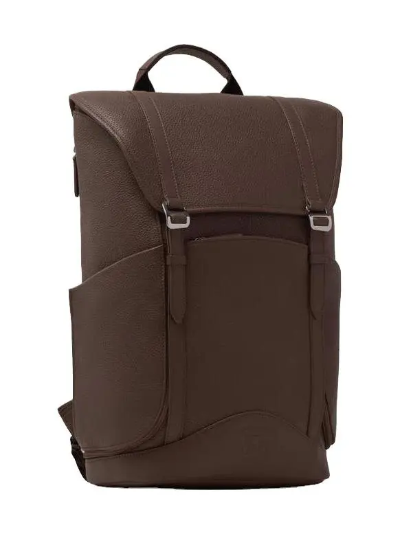 WOOL & OAK Full Grain Leather Travel Backpack - Chocolate