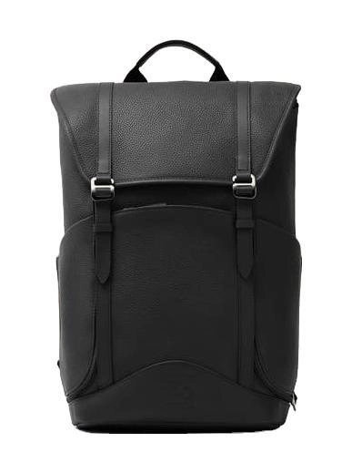 WOOL & OAK Wings Lightweight Minimalist Leather Travel Backpack - Jet Black
