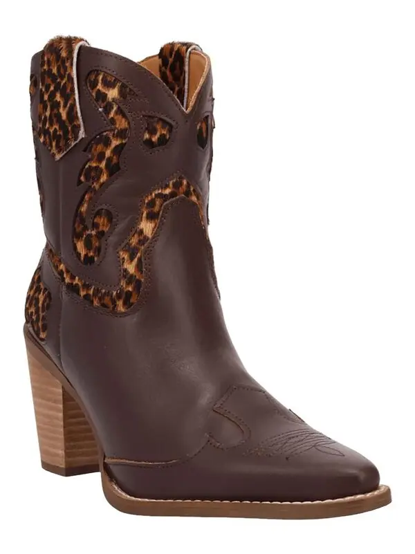 DINGO Run Wild Animal Print Western Boot - Brown Leopard