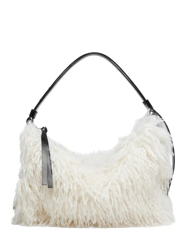 Marc Jacobs Scene Grunge Large Faux Fur Shoulder Bag - Ivory
