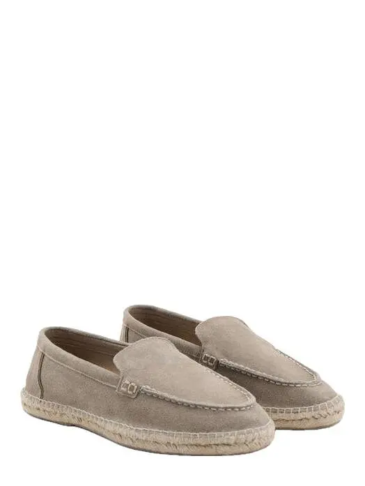 Mango Suede Jute Loafers - Medium Brown