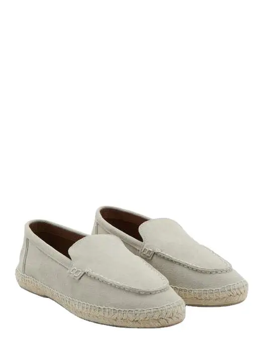 Mango Suede Jute Loafers - Sand
