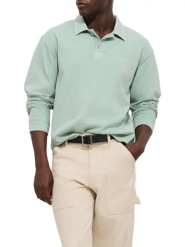 ALEX MILL Cotton Jersey Rugby Shirt - Mint