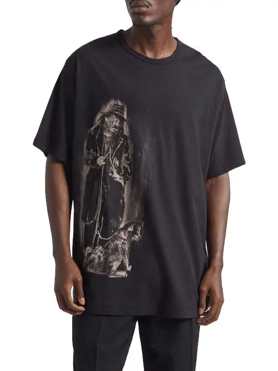 Yohji Yamamoto Graphic T-shirt - Black