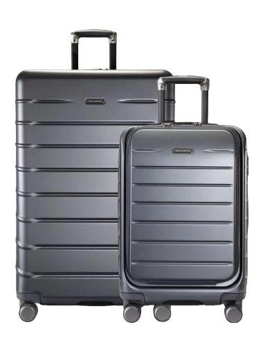 RICARDO BEVERLY HILLS Santa Rosa Hardside Expandable 2 Piece Set 20" Front Access Carry On & 28" Checked Spinner - Graphite