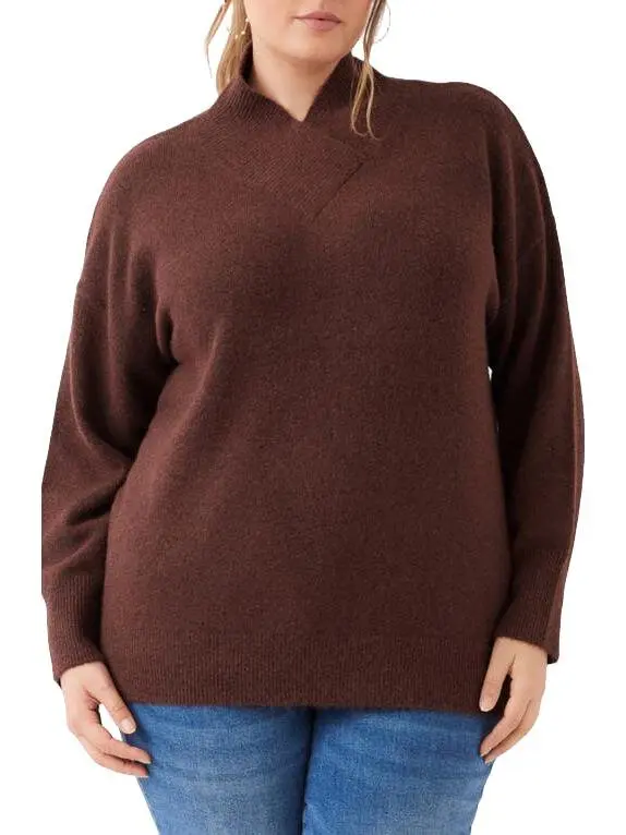 Karen Kane Shawl Collar Sweater - Chocolate