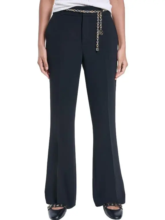 Karl Lagerfeld Paris Belted Crepe Trousers - Black